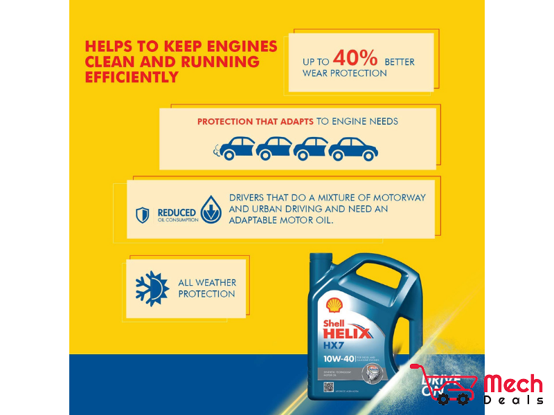 Shell Helix Hx7 10W-40 Api Sn Semi Synthetic Engine Oil For Petrol ...
