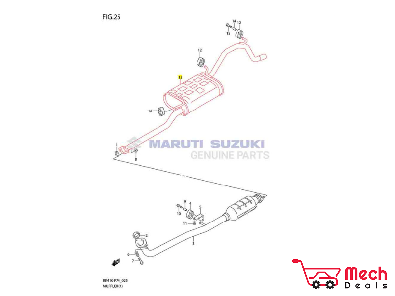 MUFFLER COMPLETE-CENTER-286004N500-Hyundai- mechdeals.com
