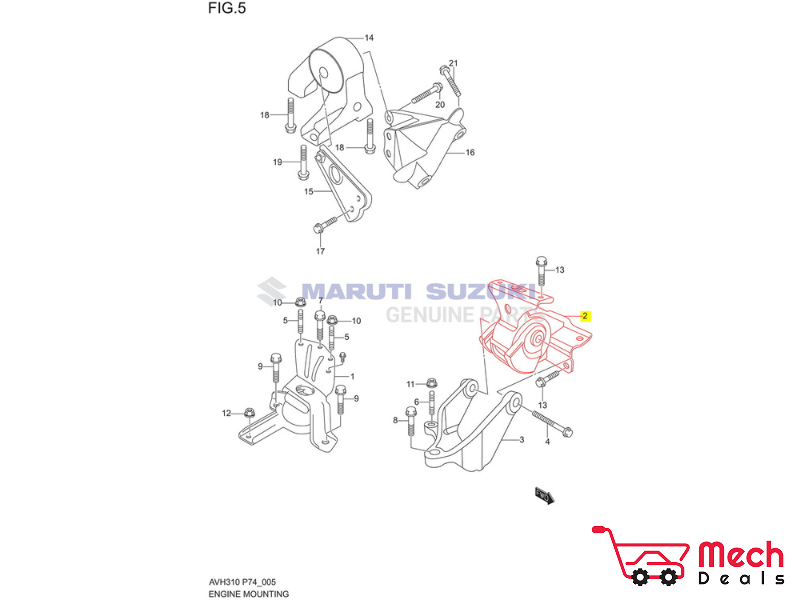 Mounting, Eng Lh-11620M76M00-Maruti Suzuki- mechdeals.com