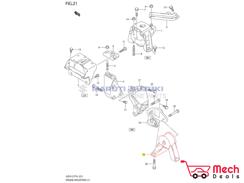 BRACKET ASSY-ROLL STOPPER,FR-2185005200-Hyundai- mechdeals.com