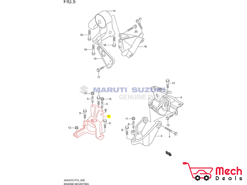 Mounting, Eng Rh-11610M76M00-Maruti Suzuki- mechdeals.com