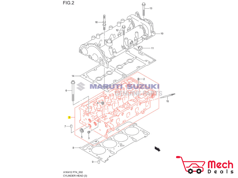 Engine Cylinder Head-11100M86J01-Maruti Suzuki- mechdeals.com