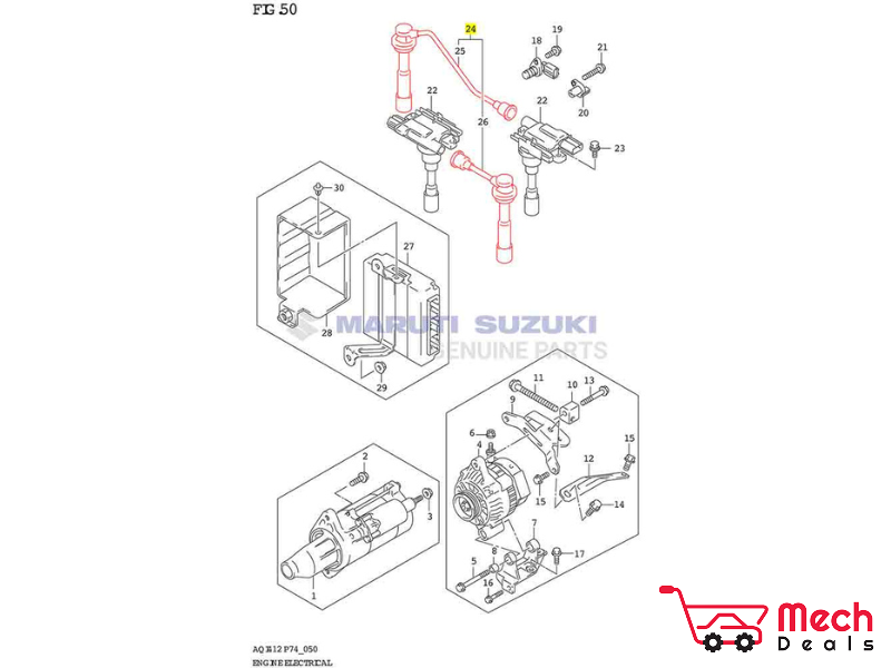 Cord Sethigh Tension 4 Valve Mpfi-33705M80C10-Maruti Suzuki- mechdeals.com